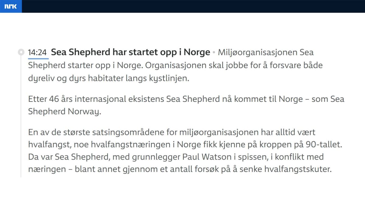Sea Shepherd har startet opp i Norge – Sea Shepherd Norway